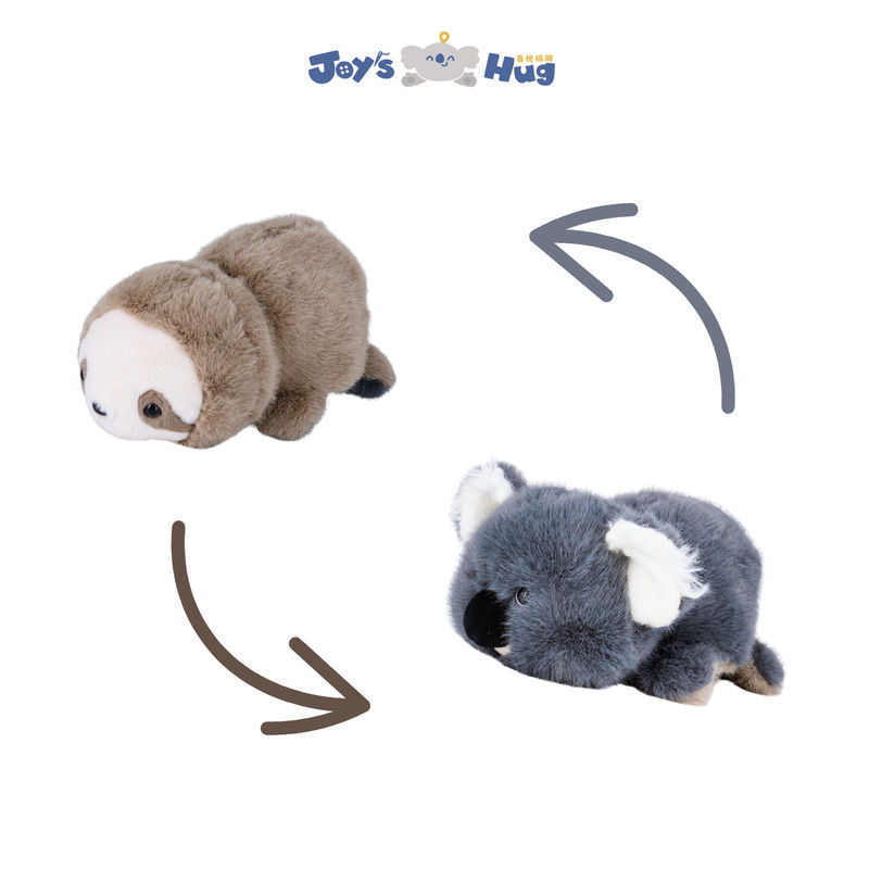 Dual Sided Plush Toy Sloth And Koala 2 In 1 Convertible Forms Stuffed ...